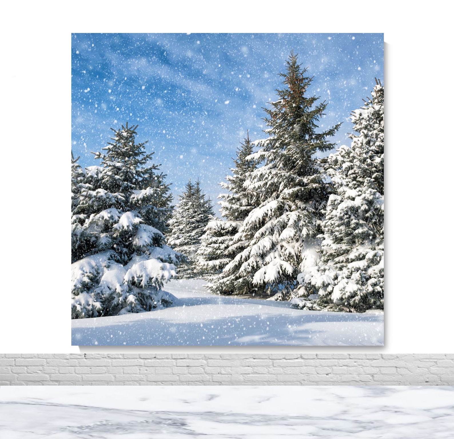 Winter Snow Photography Backdrop Ice Snowflake Pine Picture Backdrop ...