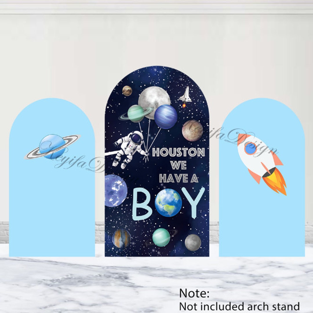 Outer Space Arch Backdrop Rocket Planet Galaxy Astronaut Backdrop ...