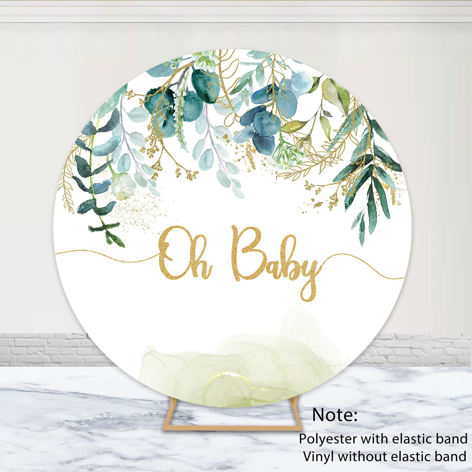 Oh Baby Round Photo Backdrop Baby Shower Birthday Photography - Etsy