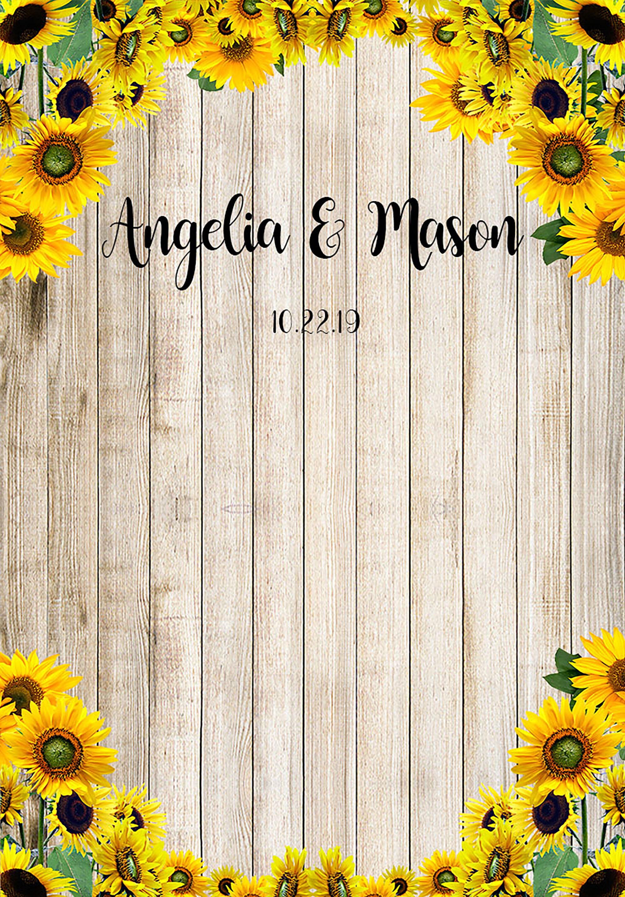 Custom Wedding Party Photography Backdrops Sunflowers Rustic - Etsy