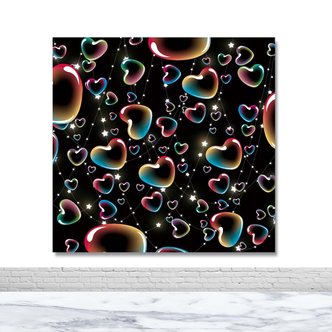 Early 2000s Rainbow Heart Photography Backdrop Birthday Gold - Etsy