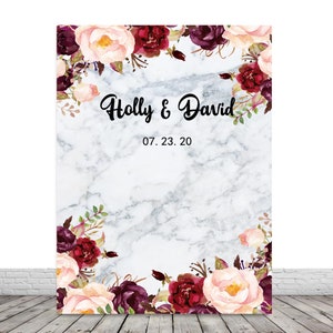 Marble and Flowers Photography Backdrops Wedding Bridal Shower Photo ...