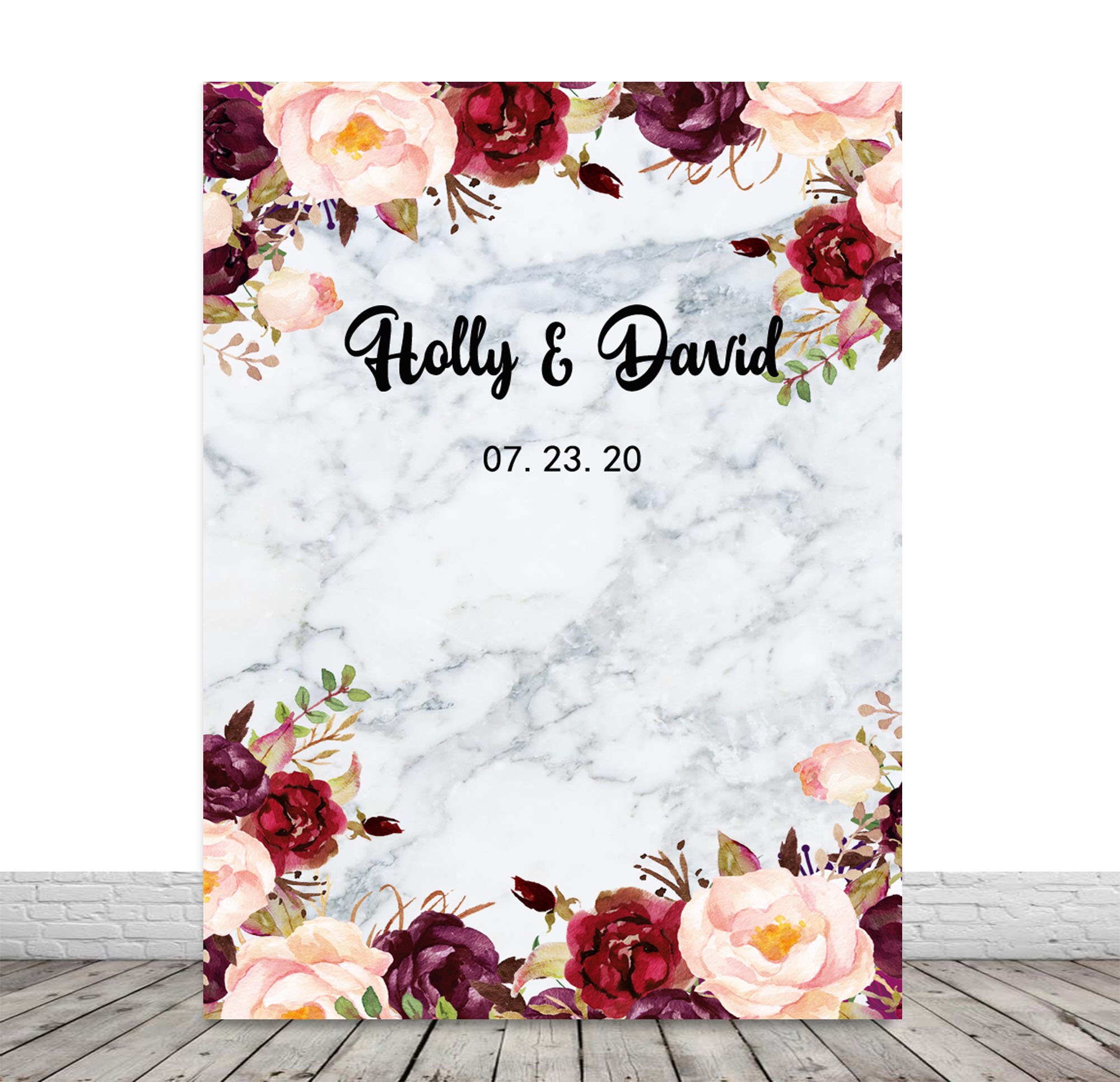 Marble and Flowers Photography Backdrops Wedding Bridal Shower | Etsy