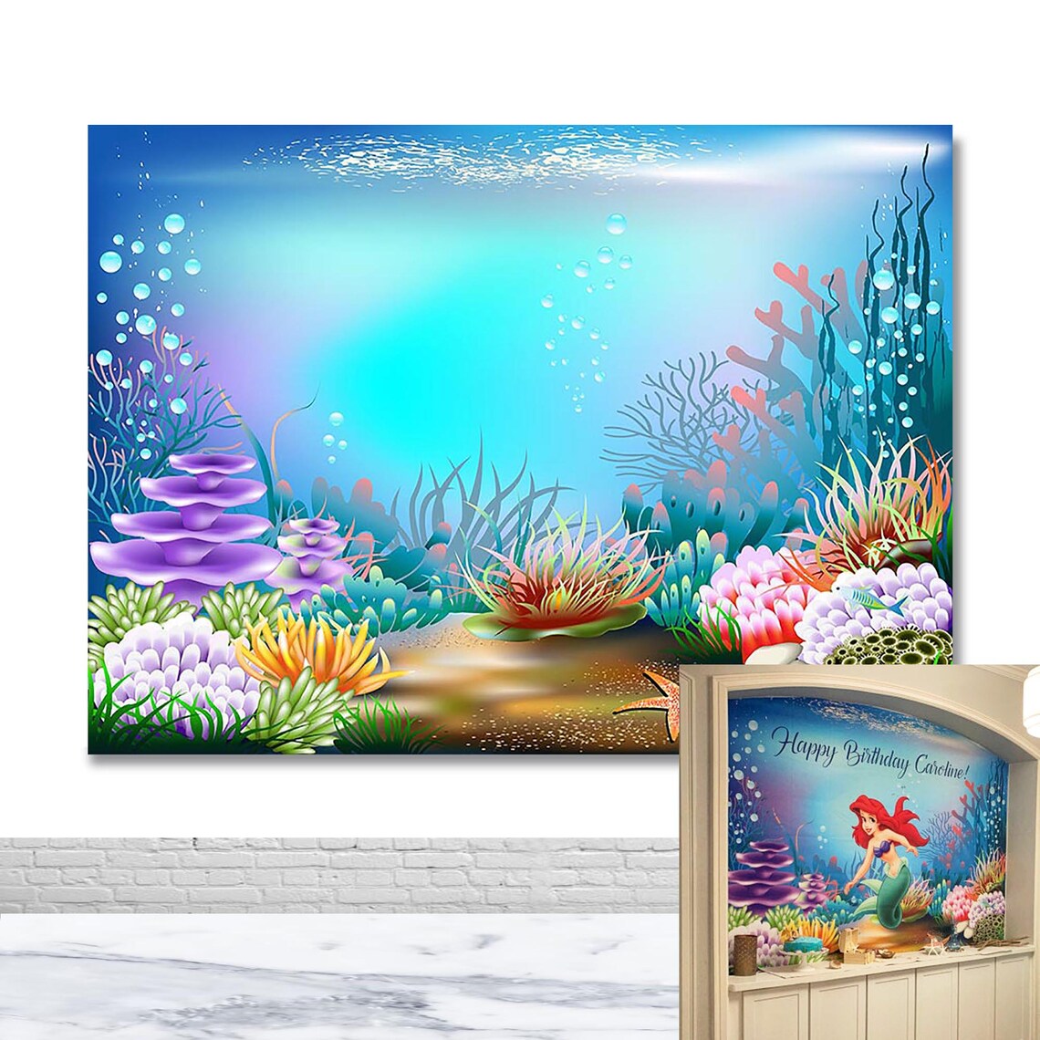 Underwater World Photography Backdrop Mermaid Birthday Party Baby ...