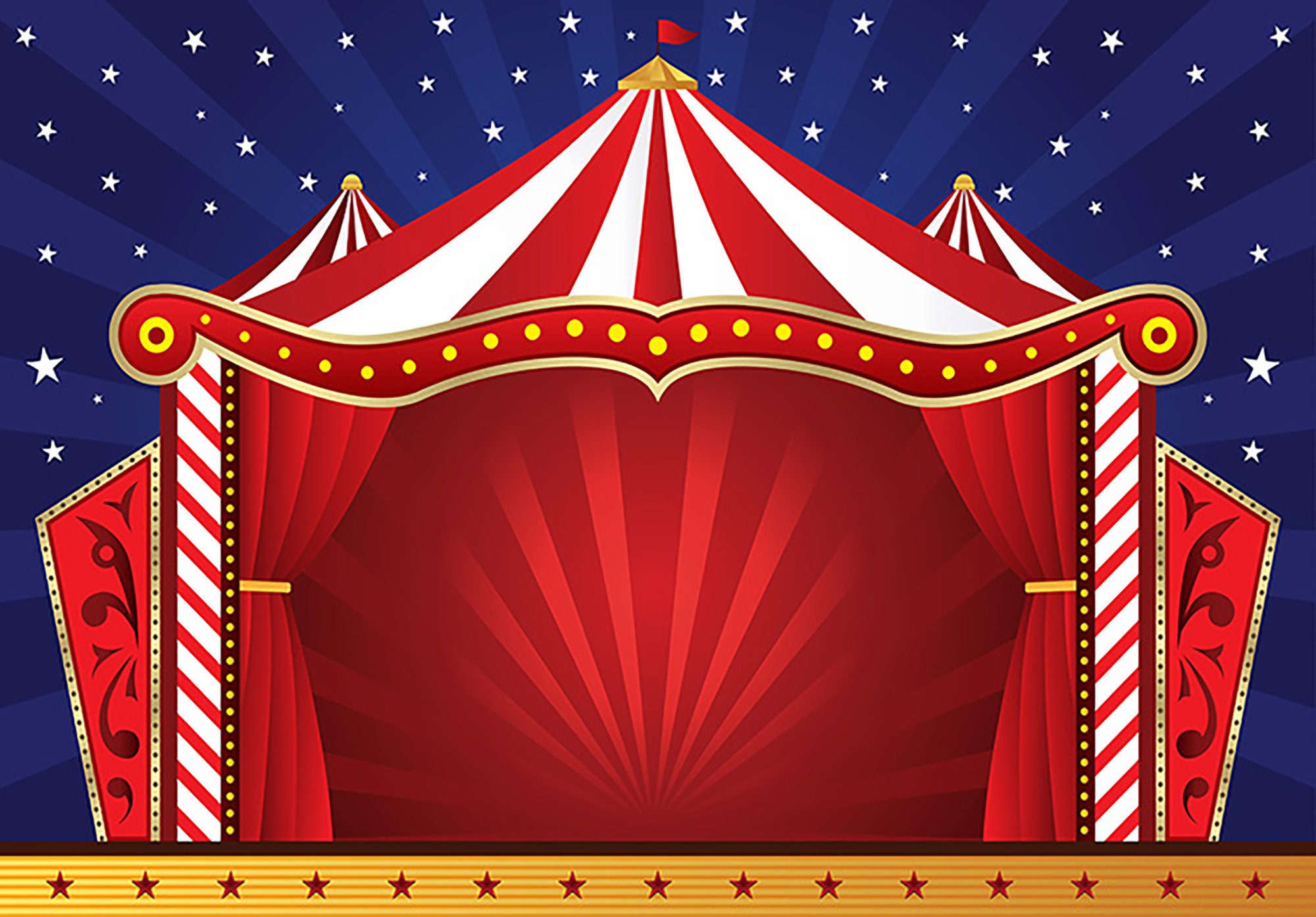 Circus Birthday Party Photography Backdrop Navy Blue Sky Red - Etsy