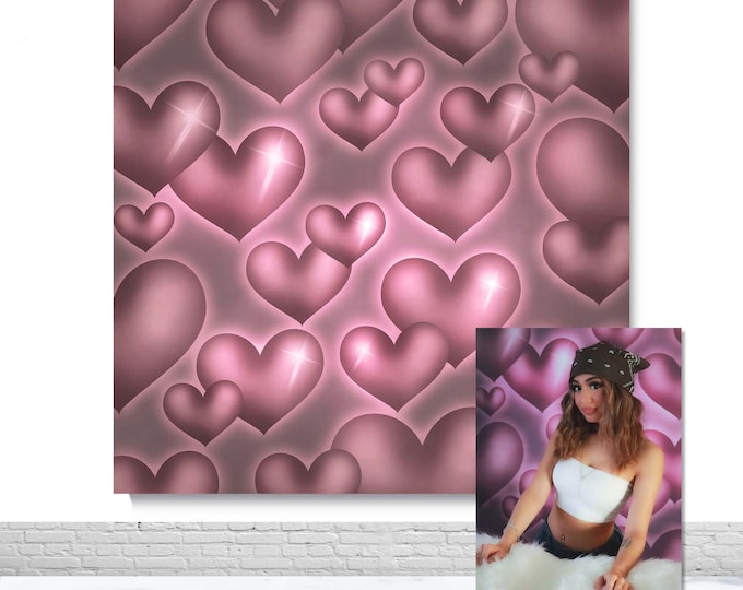 Lux Rosa 'hearts & Hynas' Blue/silver Y2k Backdrop Airbrushed Early ...