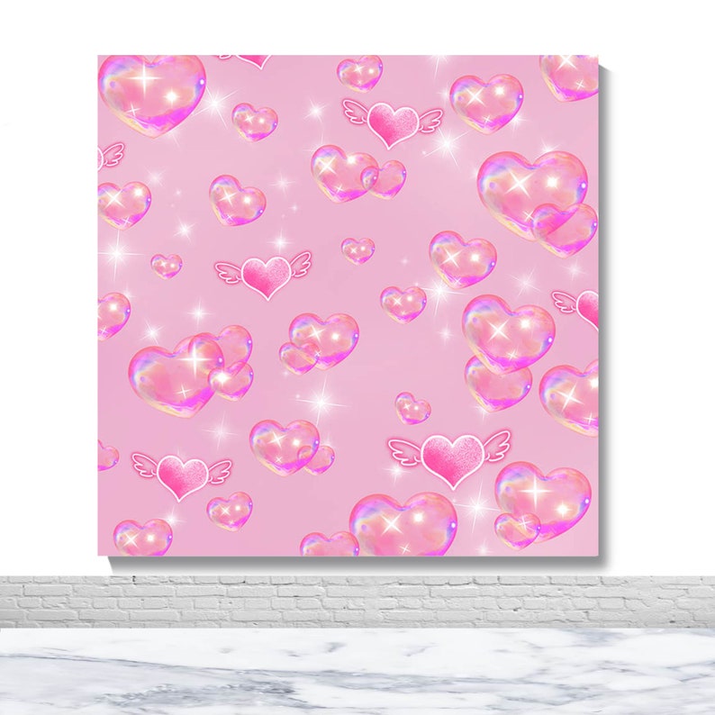 Early 2000s Pink Heart Photo Backdrop Birthday Party | Etsy