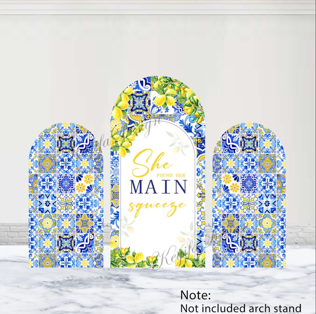 She Found Her Main Squeeze Arch Backdrop Lemon Tiles Wedding Shower ...