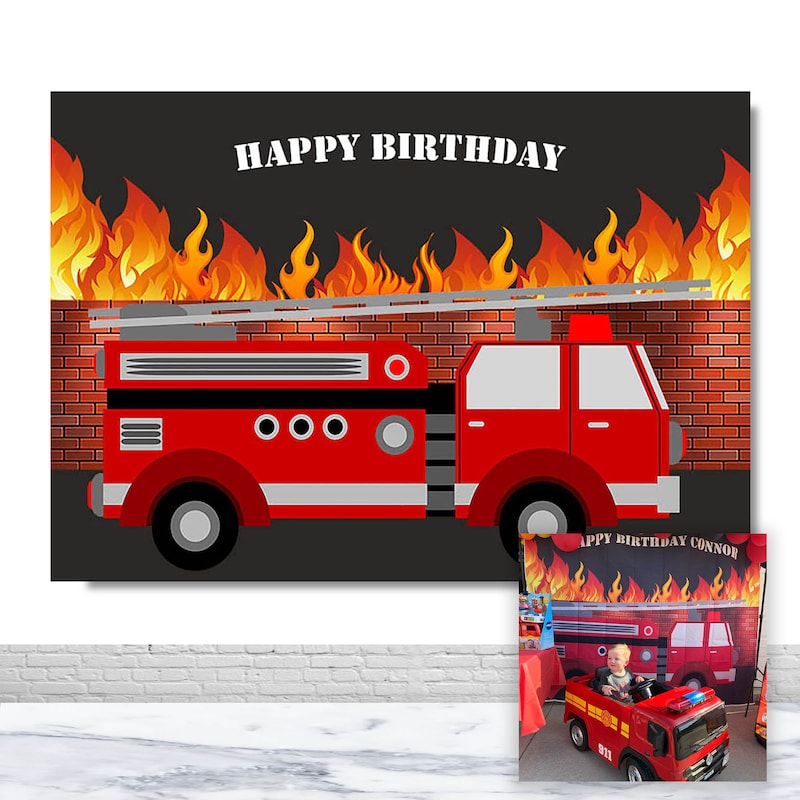 Firetruck Birthday - Etsy