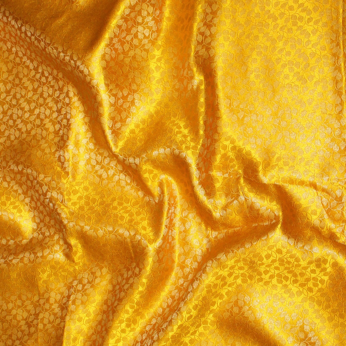 Yellow Indian Banarasi Brocade Fabric Benarse Brocade Fabric | Etsy