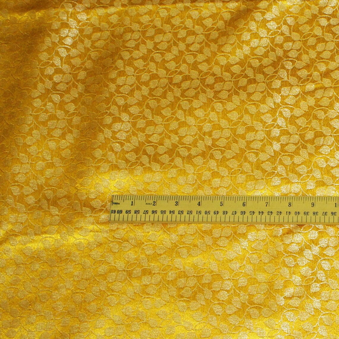 Yellow Indian Banarasi Brocade Fabric Benarse Brocade Fabric | Etsy