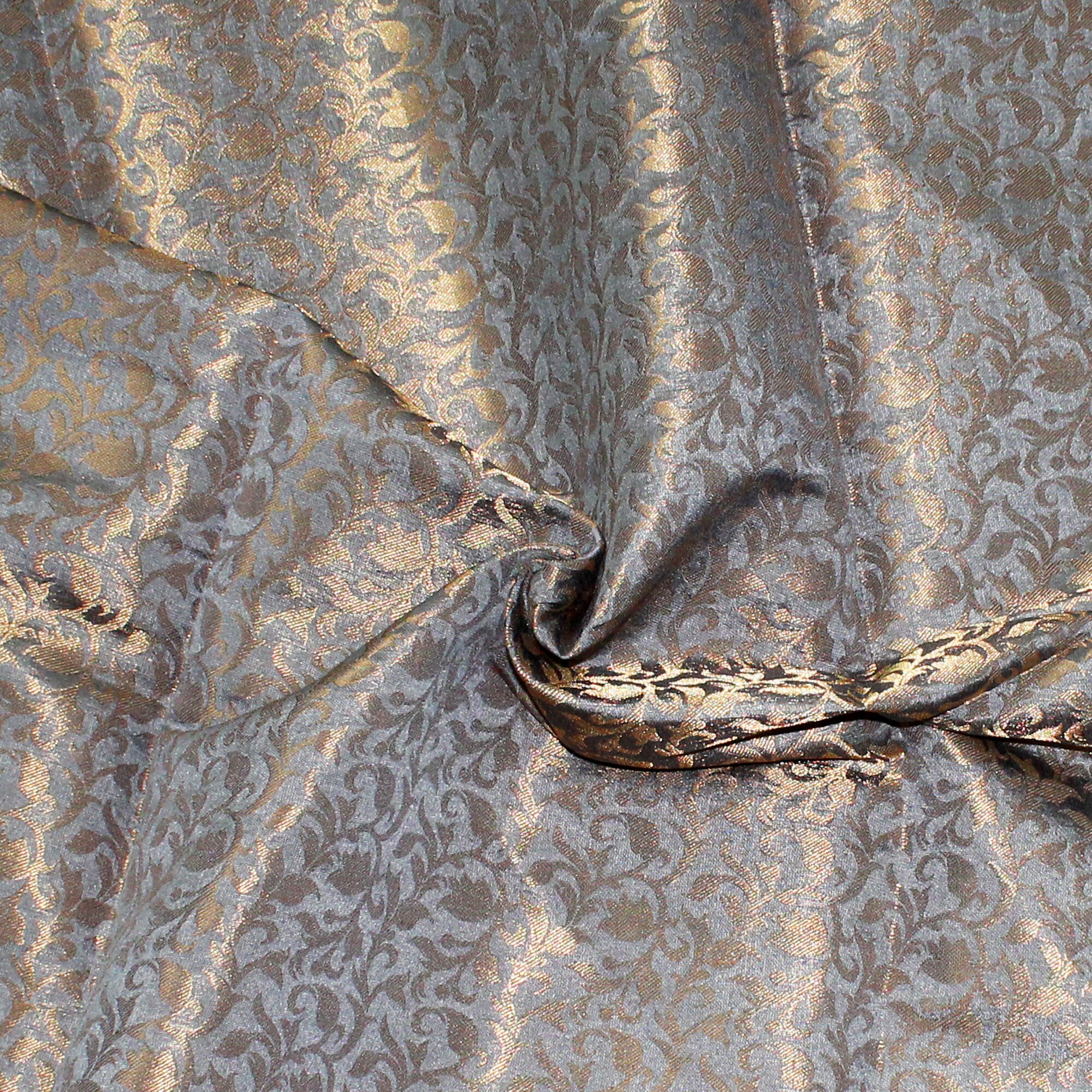 Gray Brocade Art Silk Fabric by the Yard Home Decor Wedding - Etsy