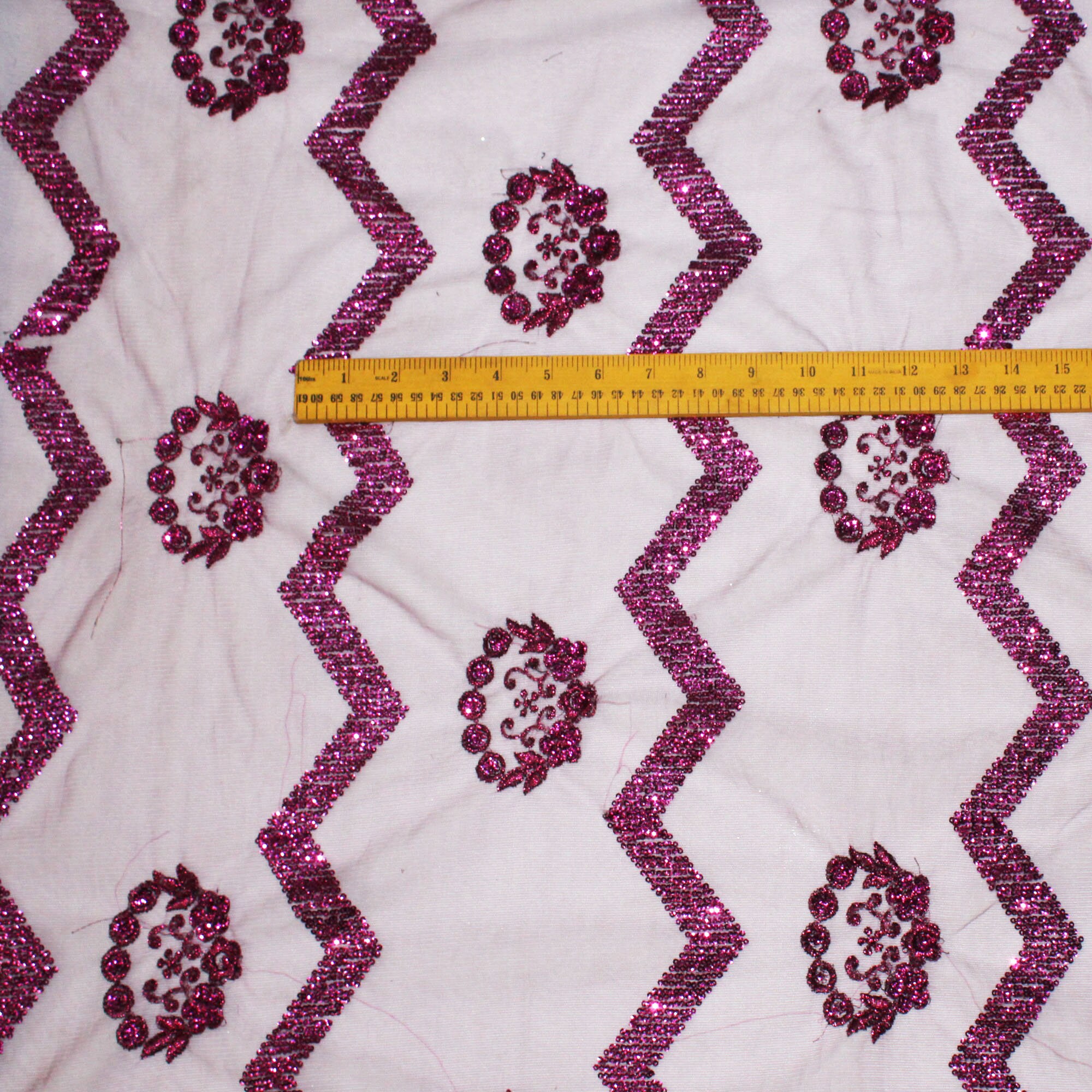 Net Fabric Plum Sequence Work Fabric For Wedding Dress | Etsy