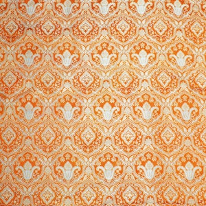 Orange Jacquard Brocade Fabric by the Yard Curtain Cushion - Etsy