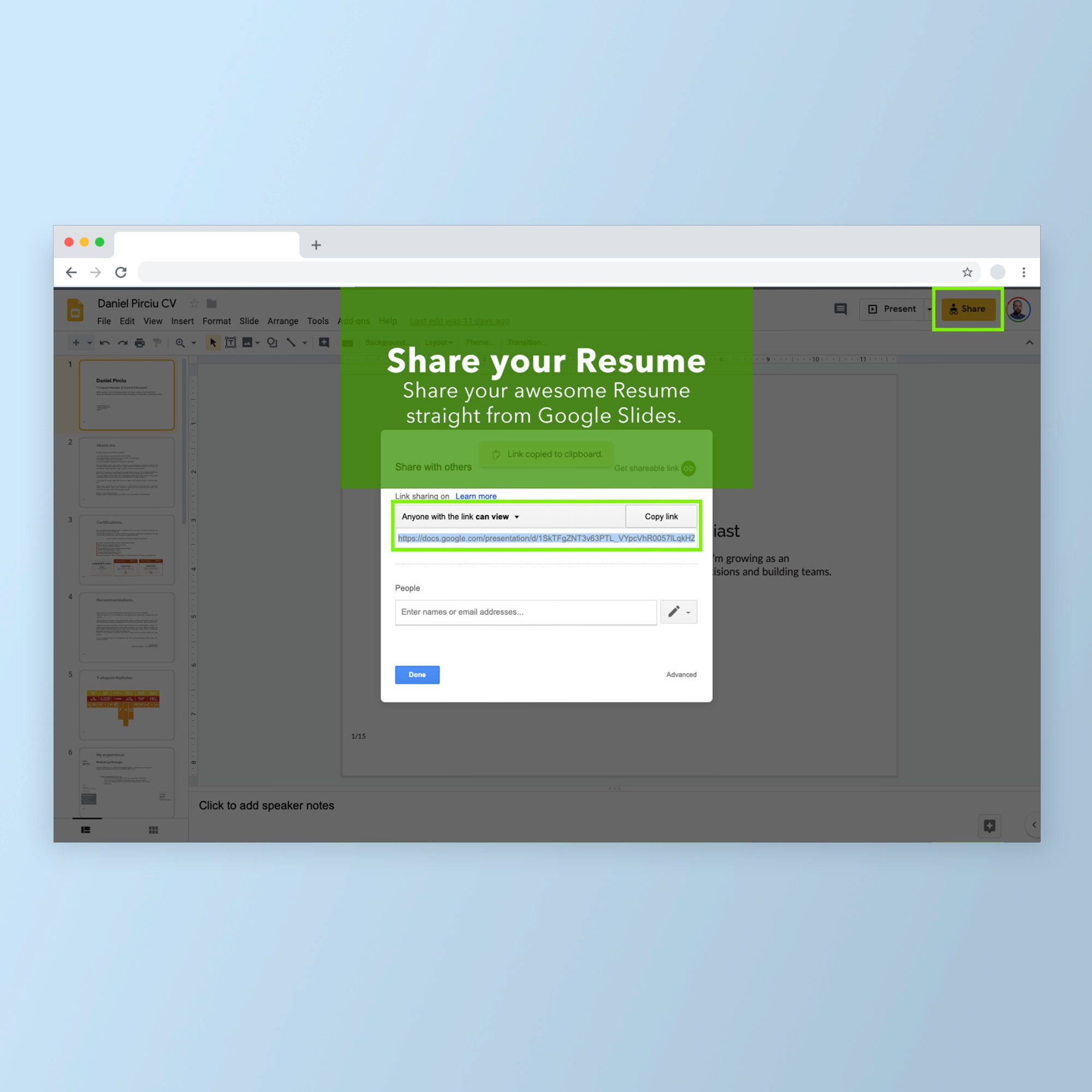 Google Slides Resume Template - Etsy