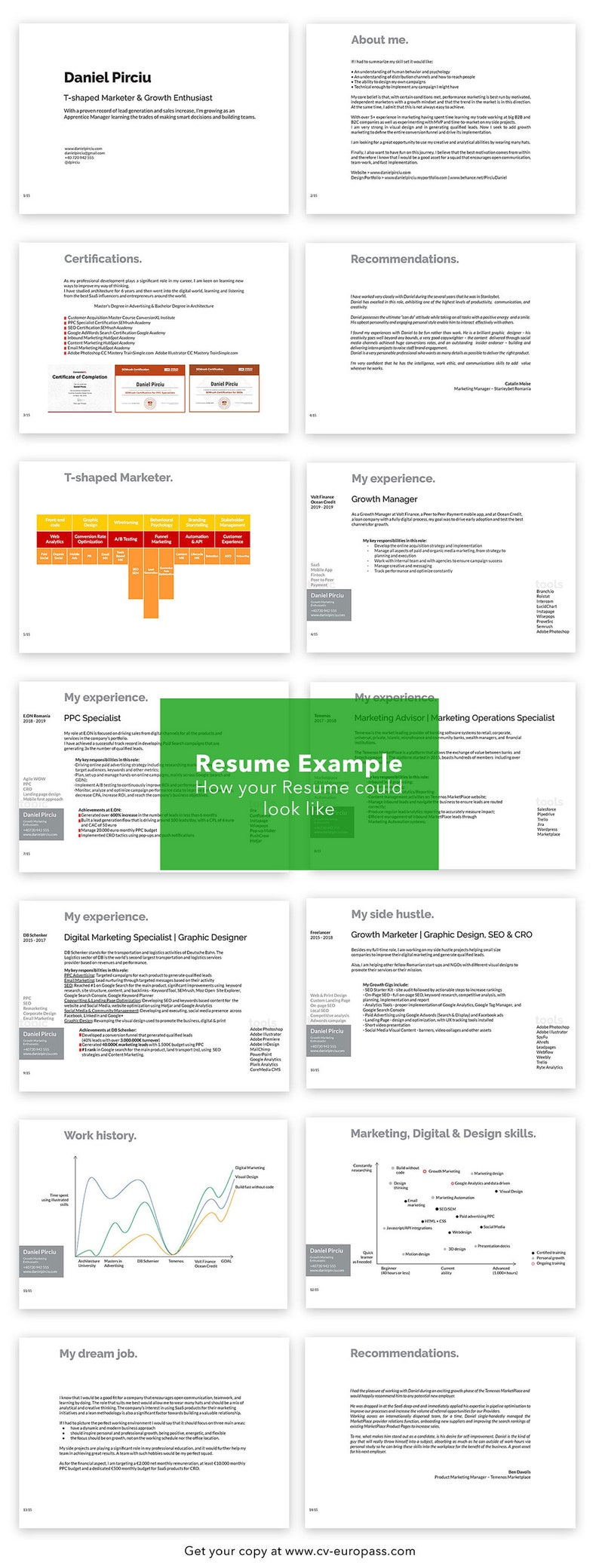 Google Slides Resume Template - Etsy