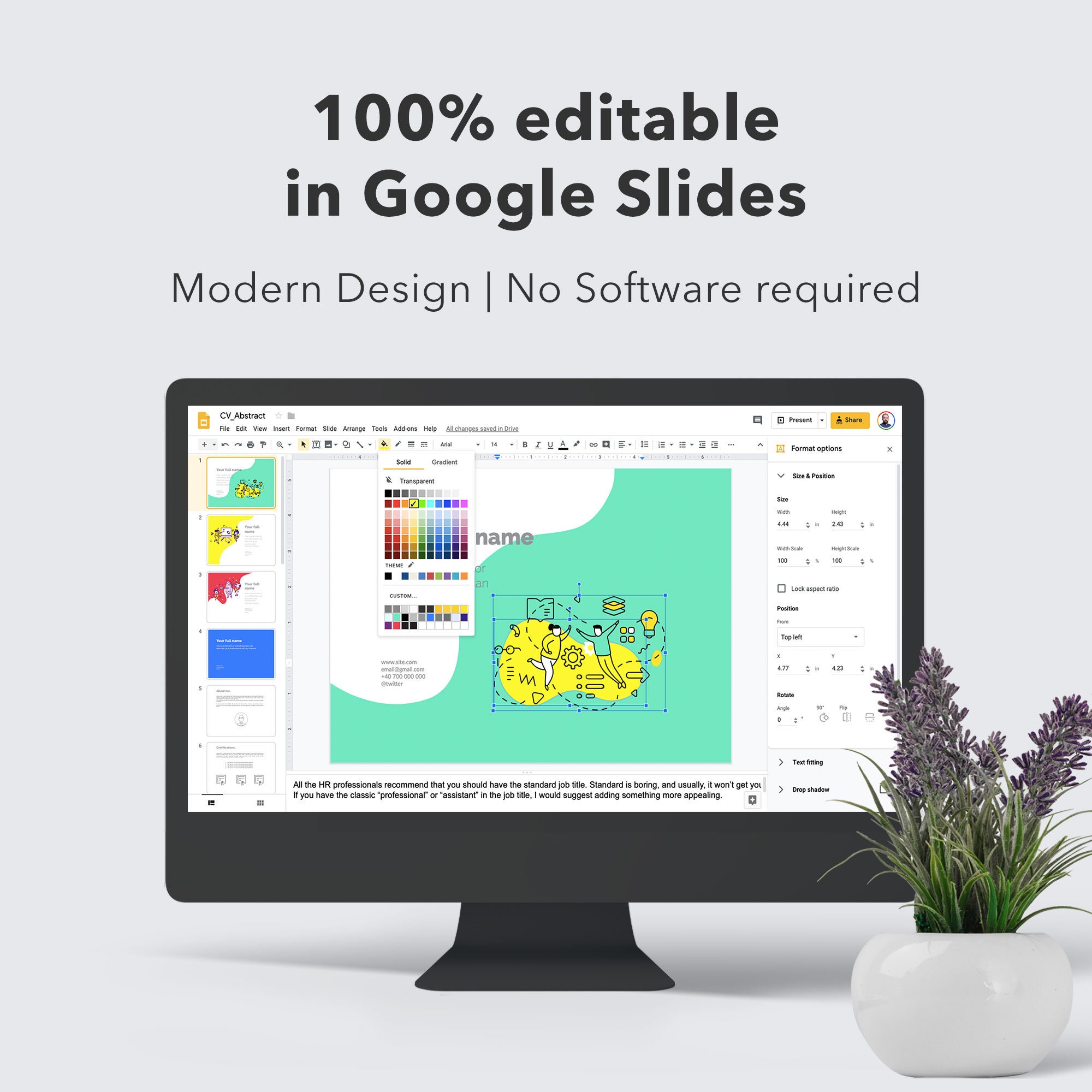 Google Slides Resume Template - Etsy