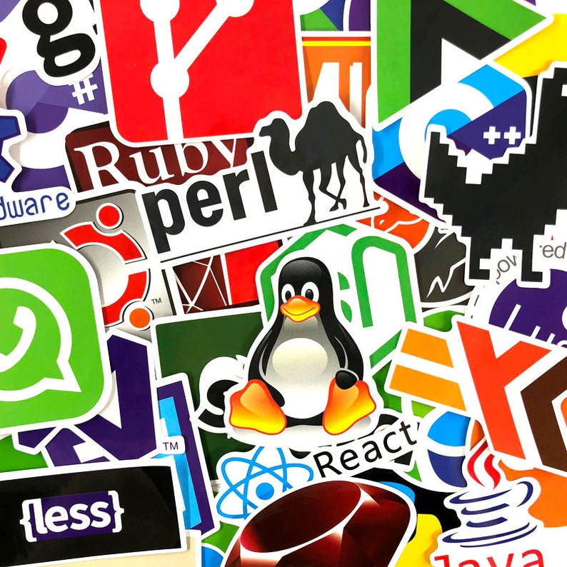 73 Pcs Developer Docker Stickers Hacker Css Programmer Sql Etsy