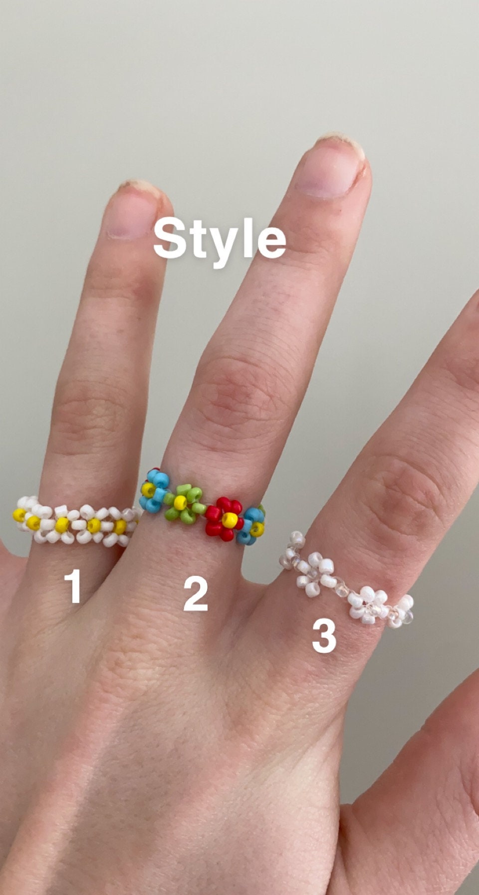 Beaded Flower Ring | Seed Bead Ring | Full - Etsy