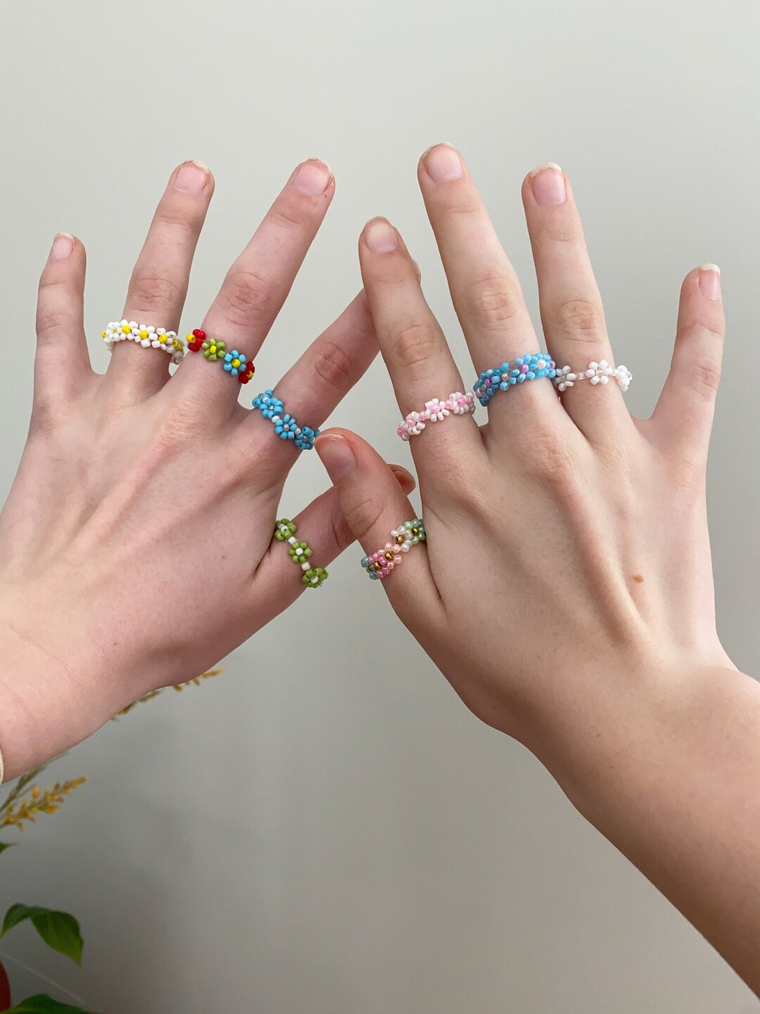 Beaded Flower Ring | Seed Bead Ring | Full - Etsy