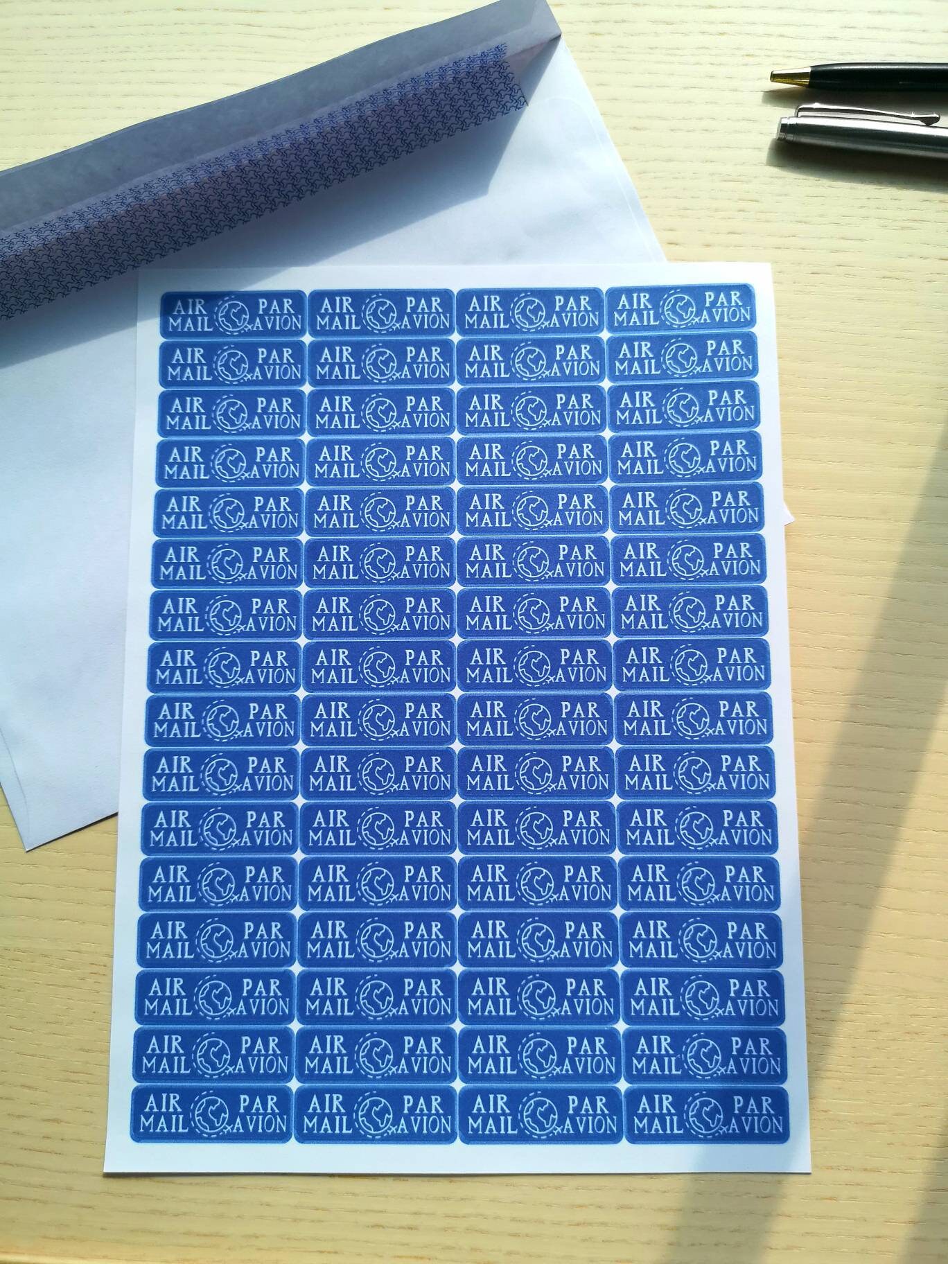 Blue Air Mail/par Avion Stickers, Suitable for Shipping International ...
