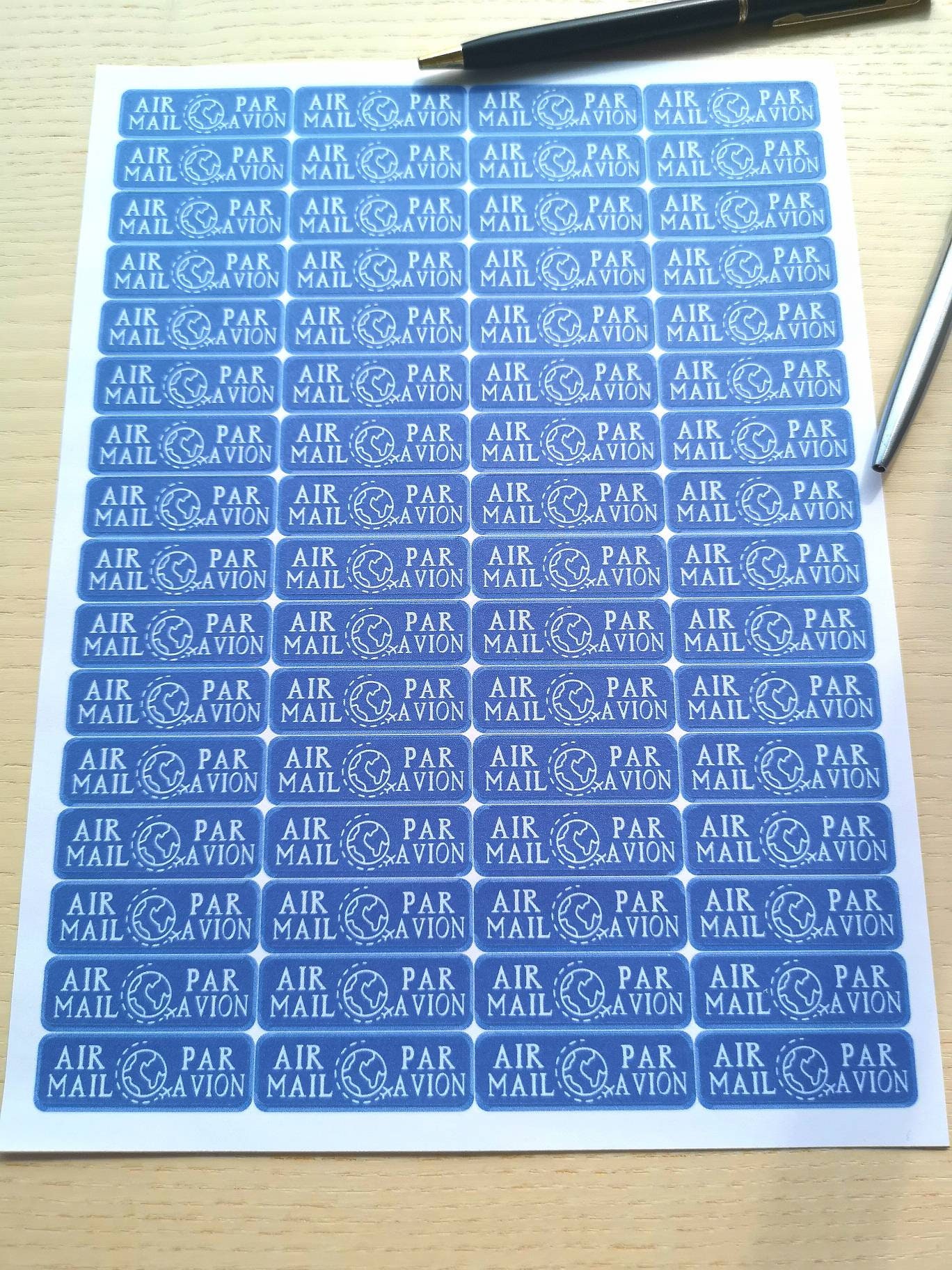 Blue Air Mail/par Avion Stickers, Suitable for Shipping International ...