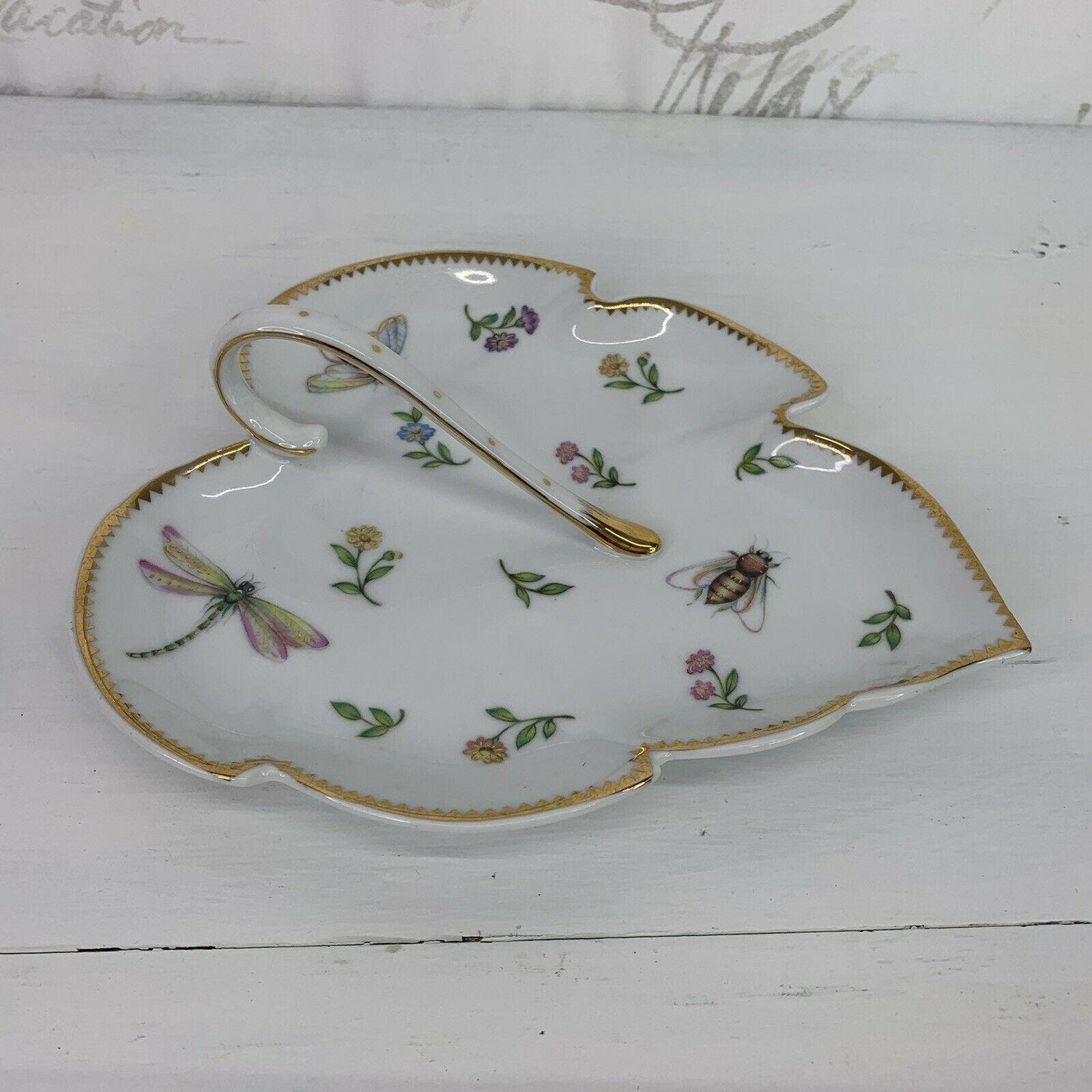 I. GODINGER & CO. Leaf-shaped Serving Dish Center Handle – Dragonfly ...