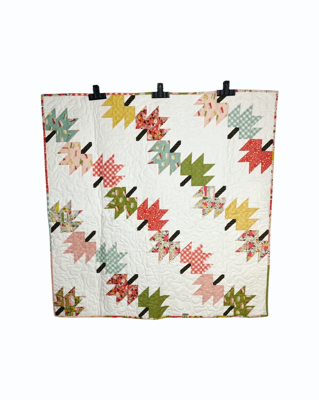 40"x40" Retro Leaves Handmade Quilt - Etsy