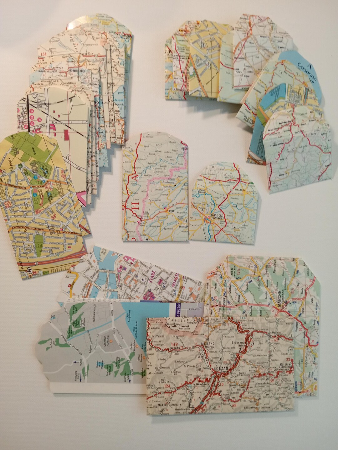 25 Mini Envelopes Made of Maps + 5 Free - Etsy