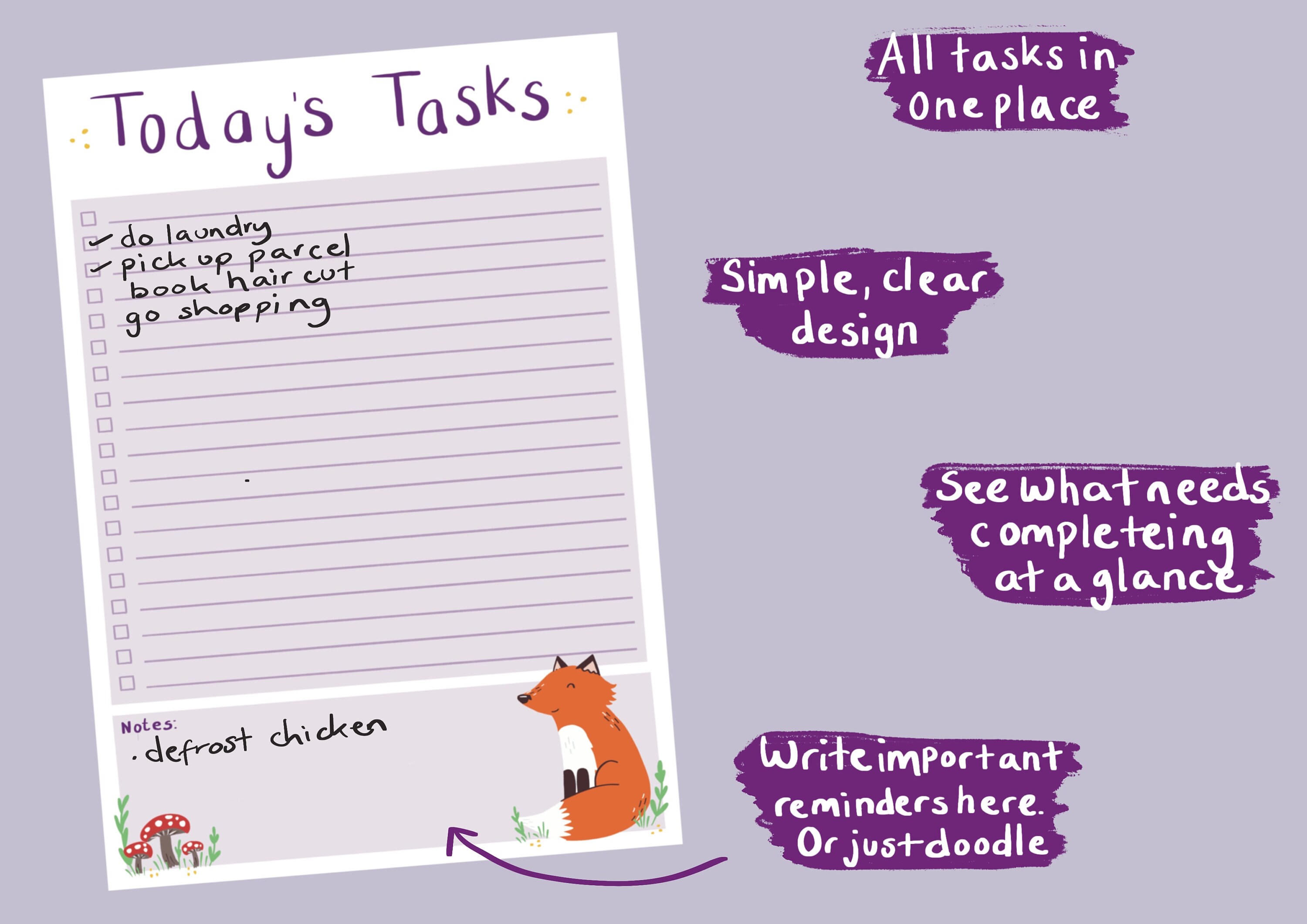 Fox to Do List, A4,A5, Printable, Digital Download, PDF - Etsy Israel