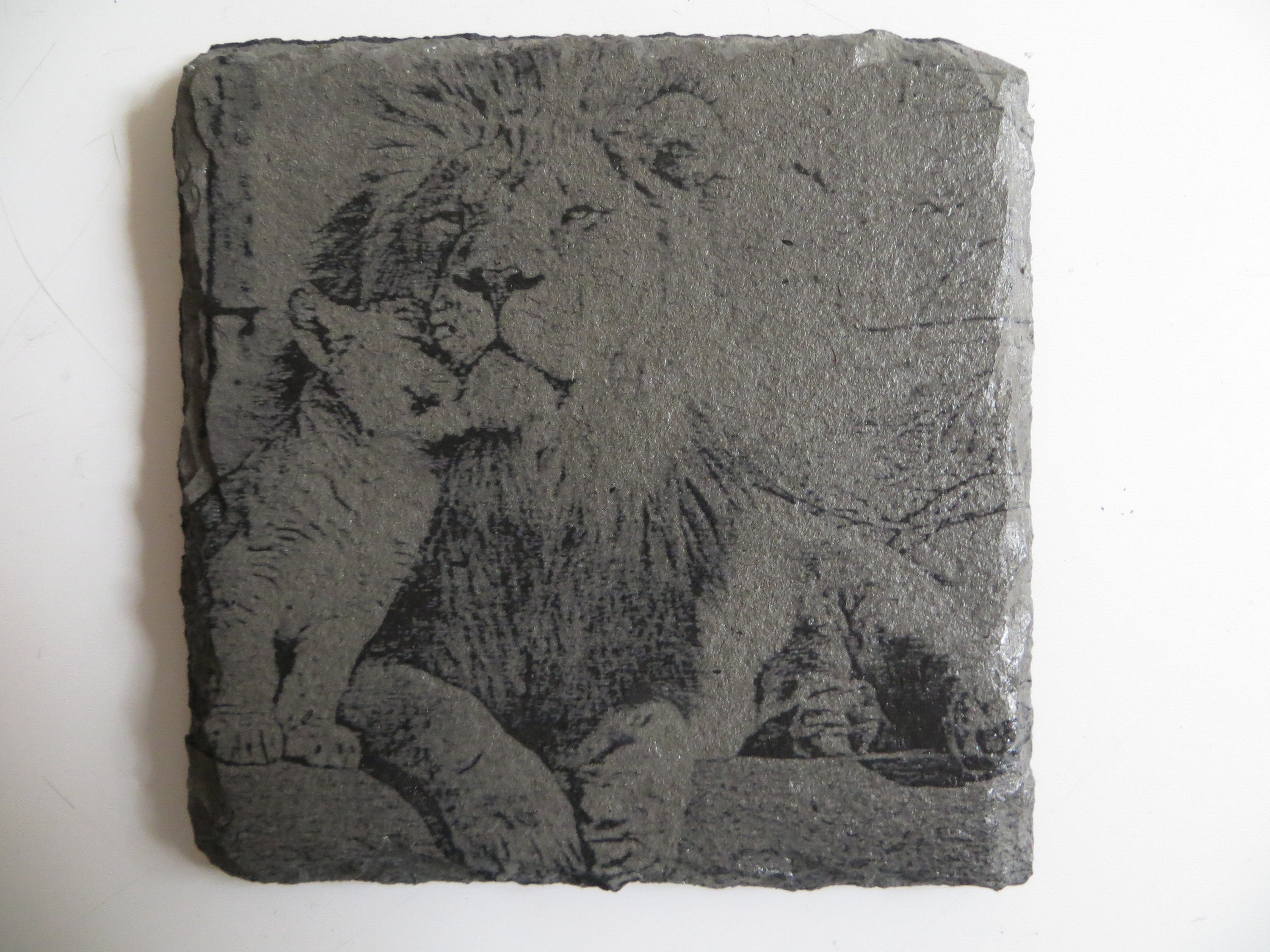 Lion Engraved Square Slate Coasters FOR ANY OCCASION lion | Etsy