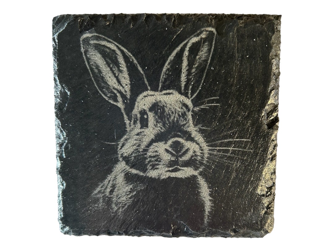 Rabbit Cow Engraved Square Slate Coasters FOR ANY OCCASION Ape Lover ...