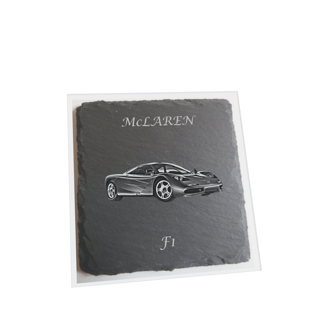Personalised Mclaren F1 Slate Coaster Gift Natural Slate FOR ANY ...