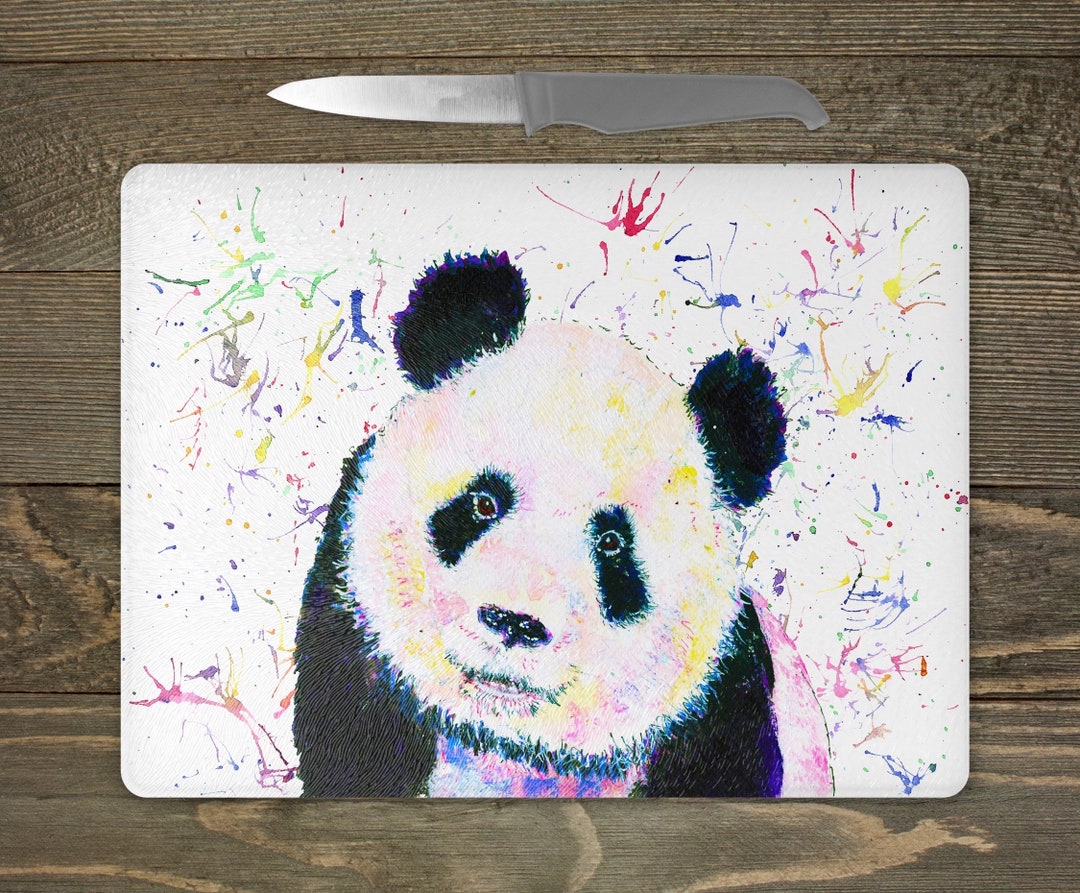 A4 Size Panda Chopping Board, Wildlife Cutting Board, Glass Worktop ...