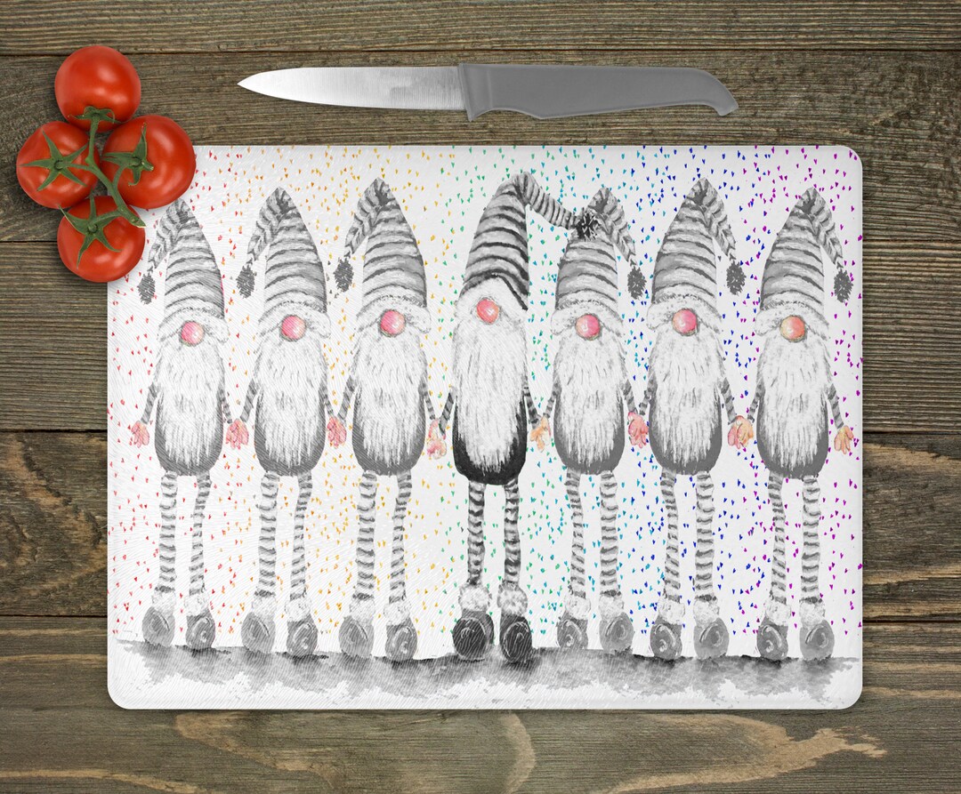 A4 Size Grey Gnomes Chopping Board, Wildlife Cutting Board, Glass ...