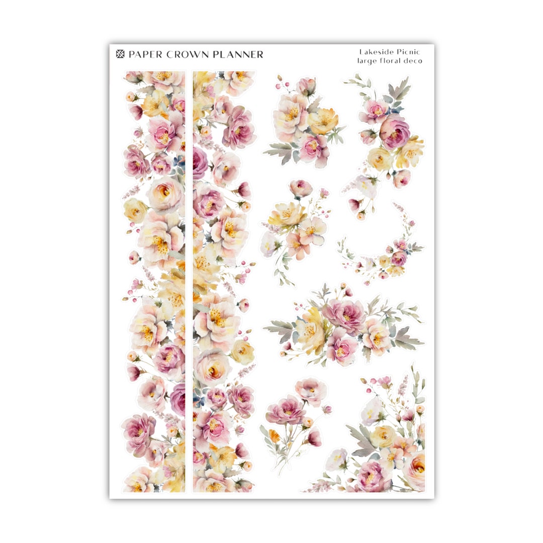 Lakeside Picnic Large Florals Paper Crown Planner Collab - Etsy