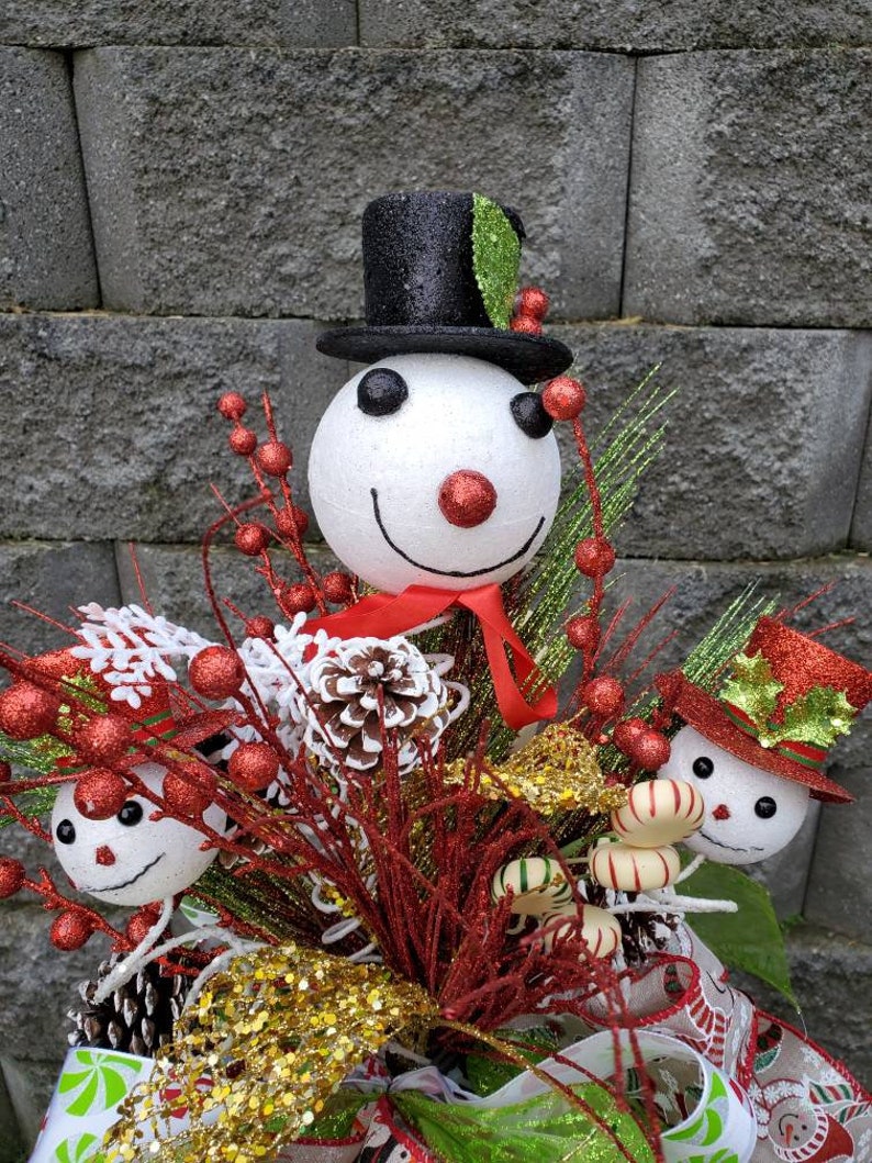 Snowman Glitter Christmas Tree Topper Snowman Tree Decor - Etsy