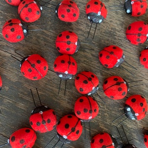 36 Pcs - Mini Artificial Ladybugs - Fake Colored Floral Arrangement ...