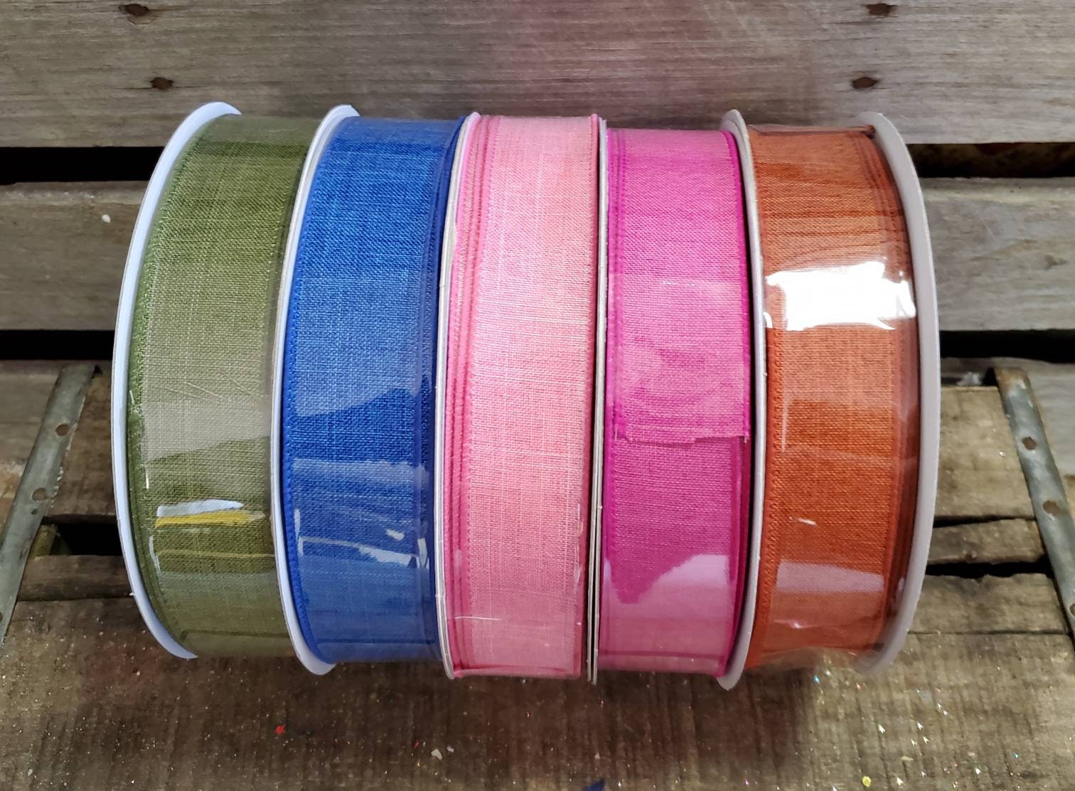 1.5 50 Yard Colorful Linen Wired Ribbon Summer Spring - Etsy