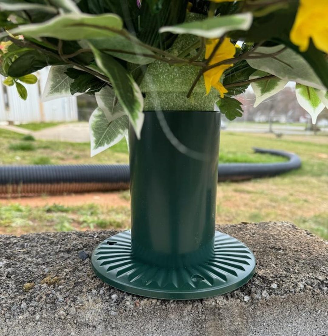 Weighted Cemetery Vase With Stakes: Floral Arrangement Supplies - Etsy