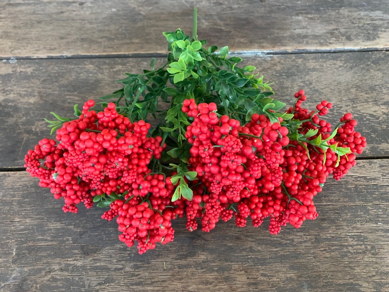 16 Red Styrofoam Berry Bush X7 Artificial Christmas - Etsy