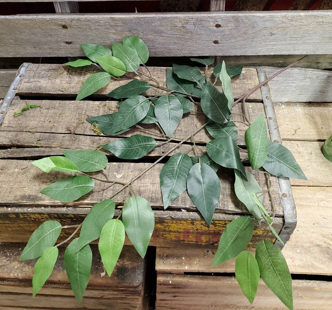 12 Stems - 23" Ficus Leaves Spray - Artificial Greenery Filler Foliage ...