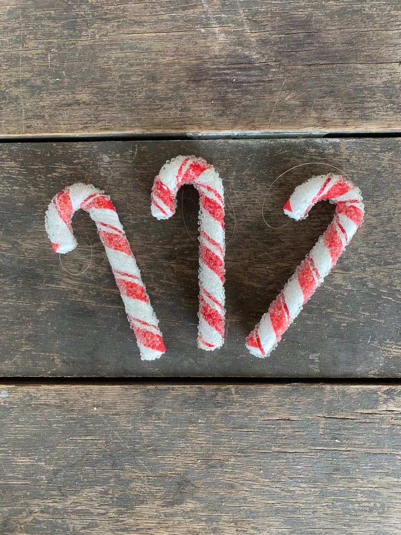 Frosted Candy Cane Ornament: Red White Stripe Christmas Decor (12 Pcs ...
