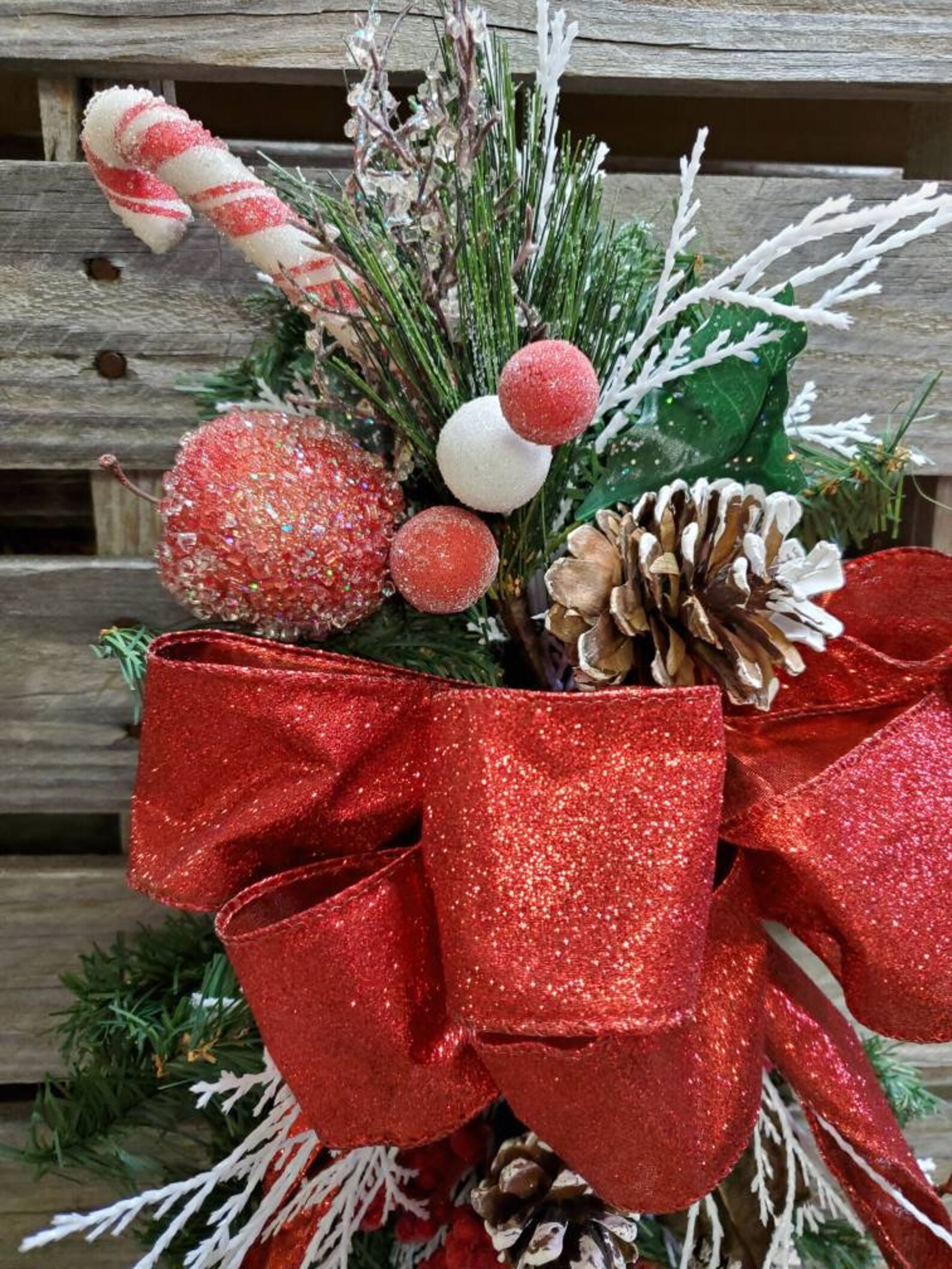 Iced Apple and Berry Christmas Swag - Holiday Floral Decor - Etsy