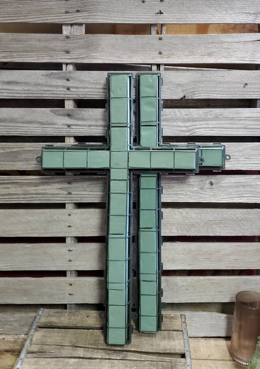 36" Oasis Fresh Flower Cross Set of 2 ~ Floral Foam Cross ~ Funeral ...