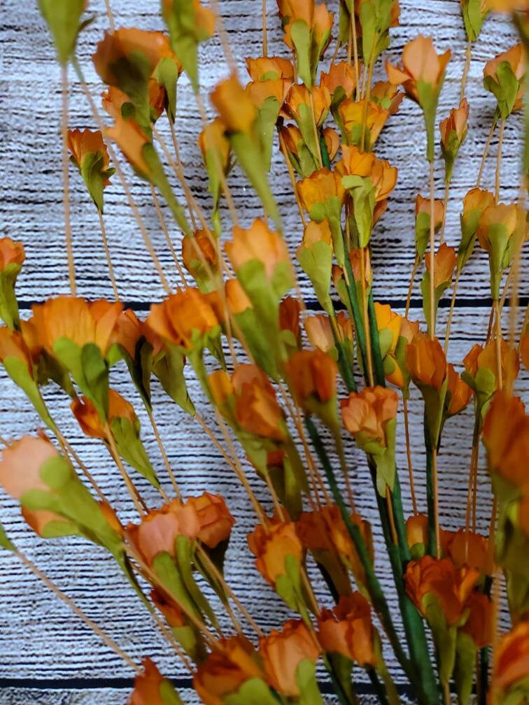 19" Orange Paper Flower Stem - Fall Wedding Floral Arrangement Bouquet ...