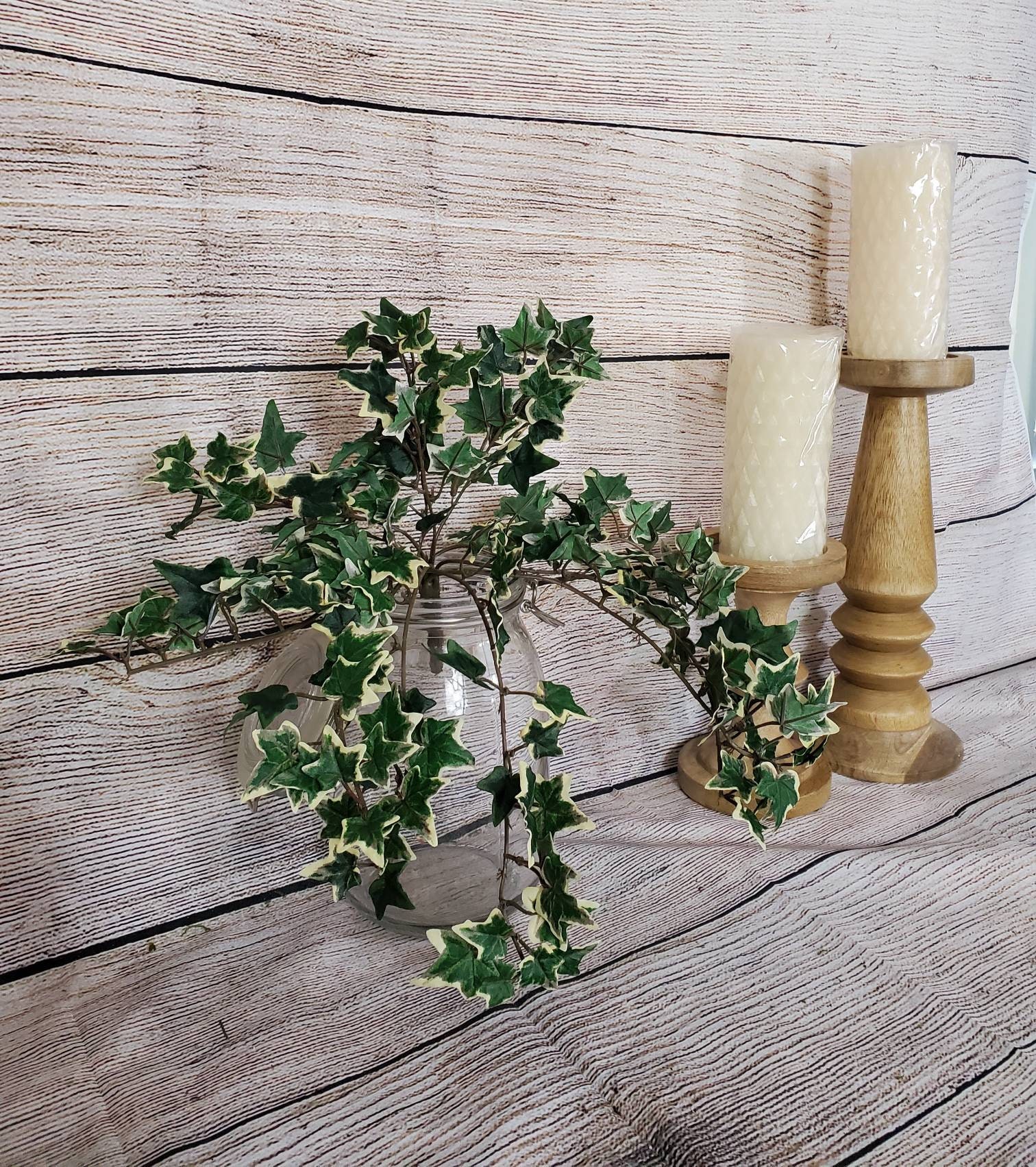 14 Silk Varigated Ivy Bush Artificial Trending Greenery | Etsy