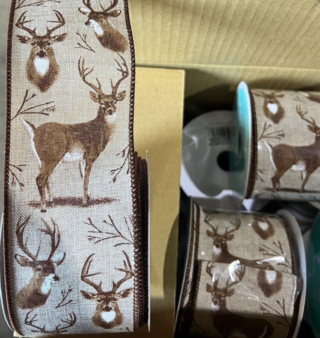 Wired Deer Ribbon~ 10 Yd Wired Deer Hunting Ribbon ~hunting Decor - Etsy