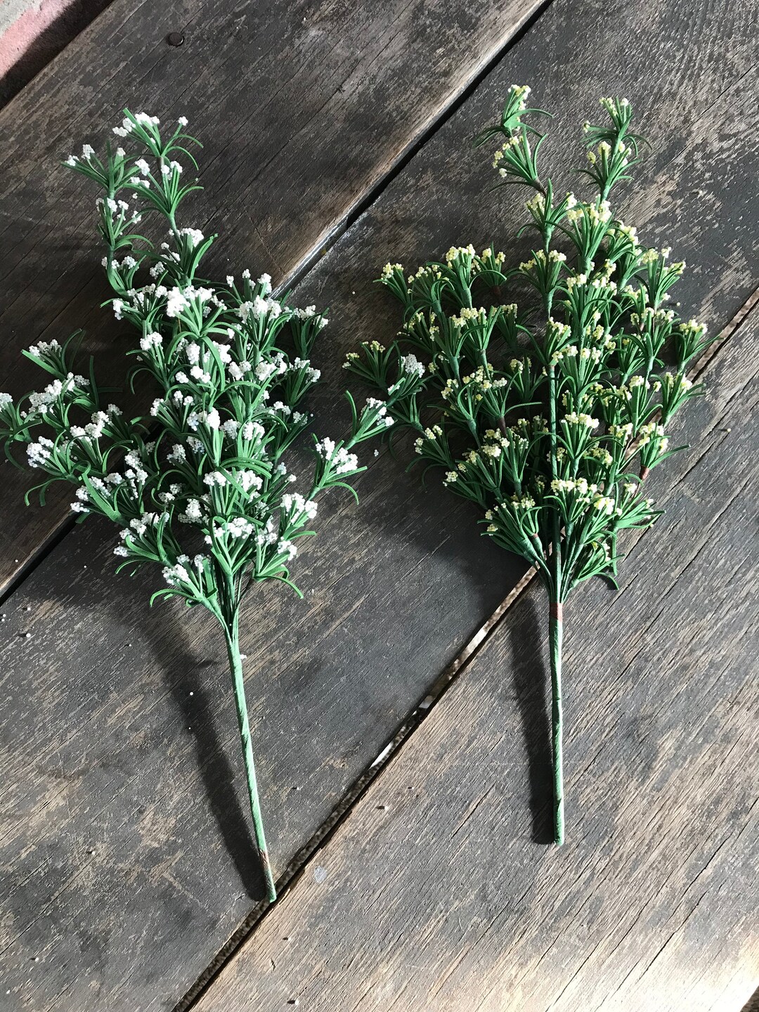 14 Gyp Bush White Yellow Artificial Fake Baby Baby's Breath Filler ...