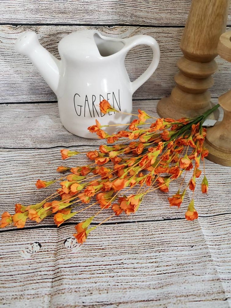 19 Orange Paper Flower Stem Fall Wedding Floral | Etsy